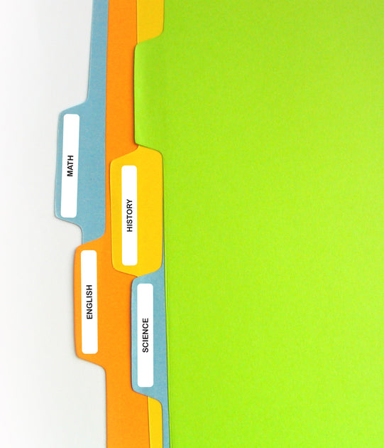 Sheet of Labels for subject dividers – Label It Labels.