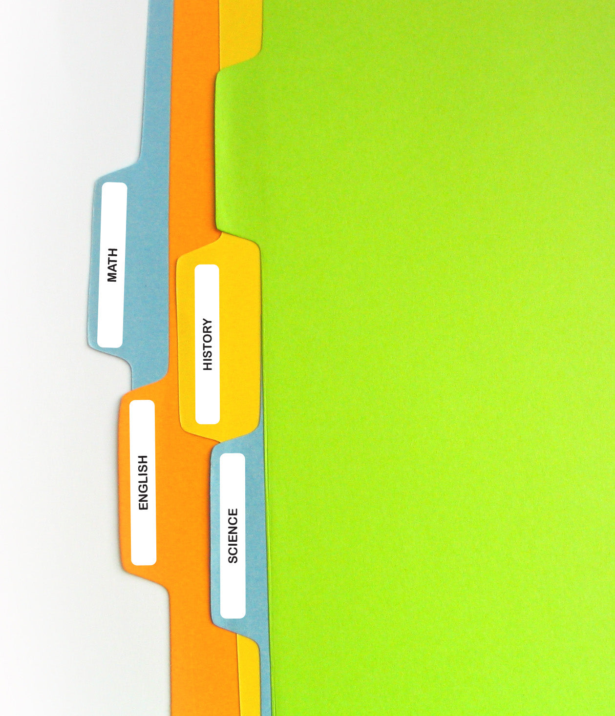 Sheet of Labels for subject dividers – Label It Labels.